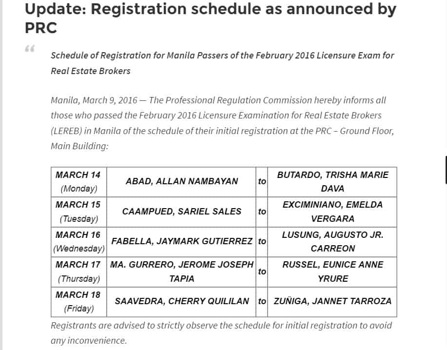 Updated: February 2016 Real Estate Brokers Licensure Exam Results And ...