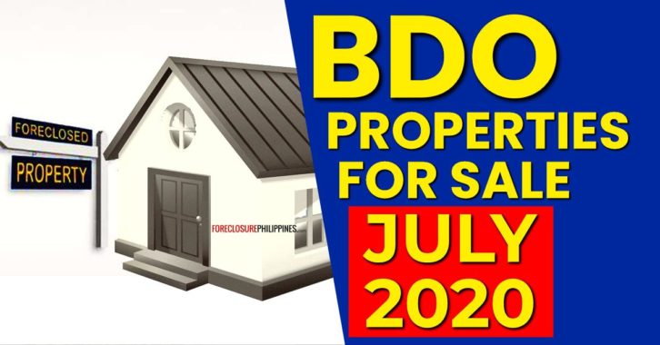 798 BDO Foreclosed Properties available in July 2020 Nationwide Listing | ForeclosurePhilippines.com